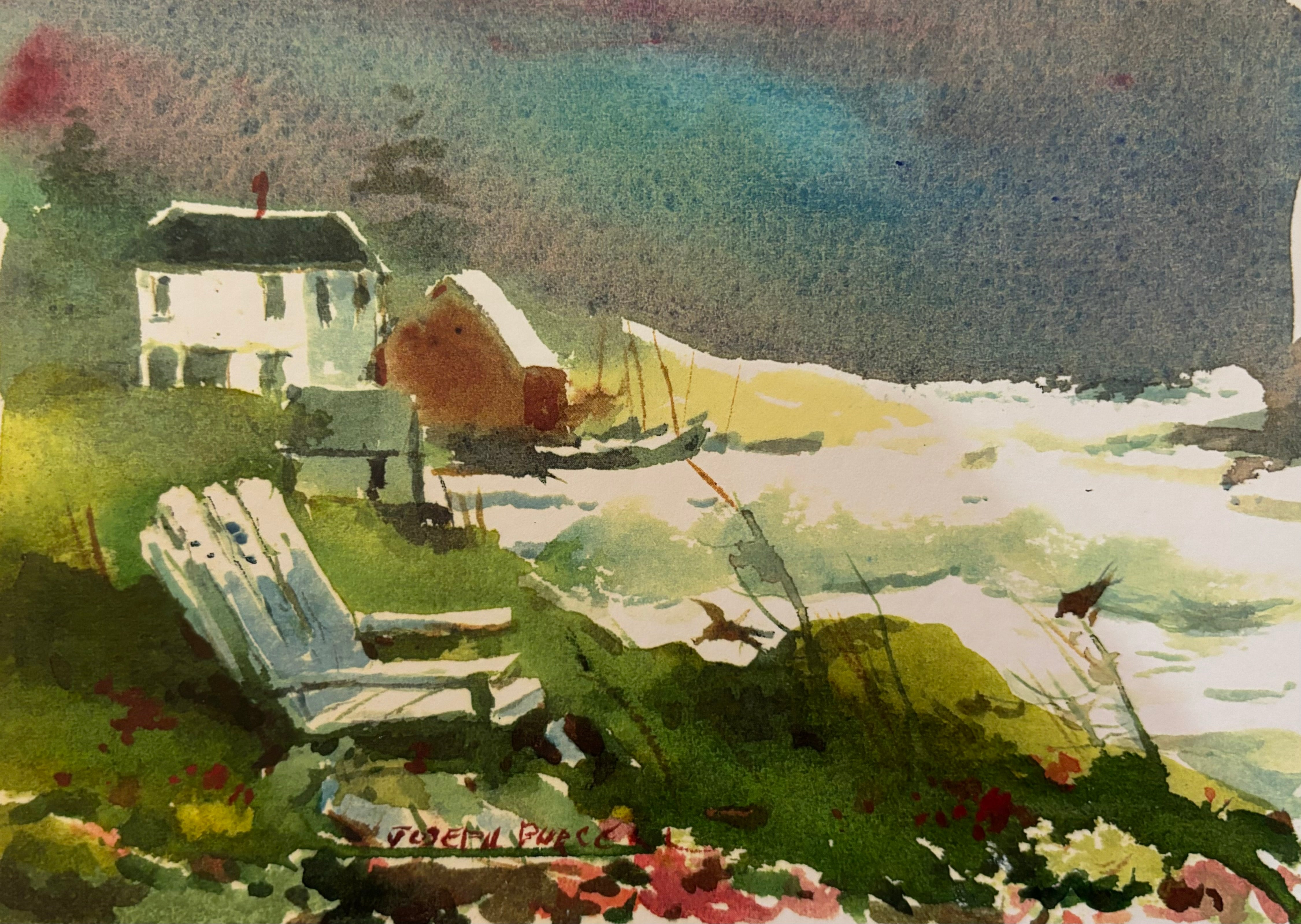 Tanners Cove Nova Scotia, a Print from a watercolour painting by Josep ...