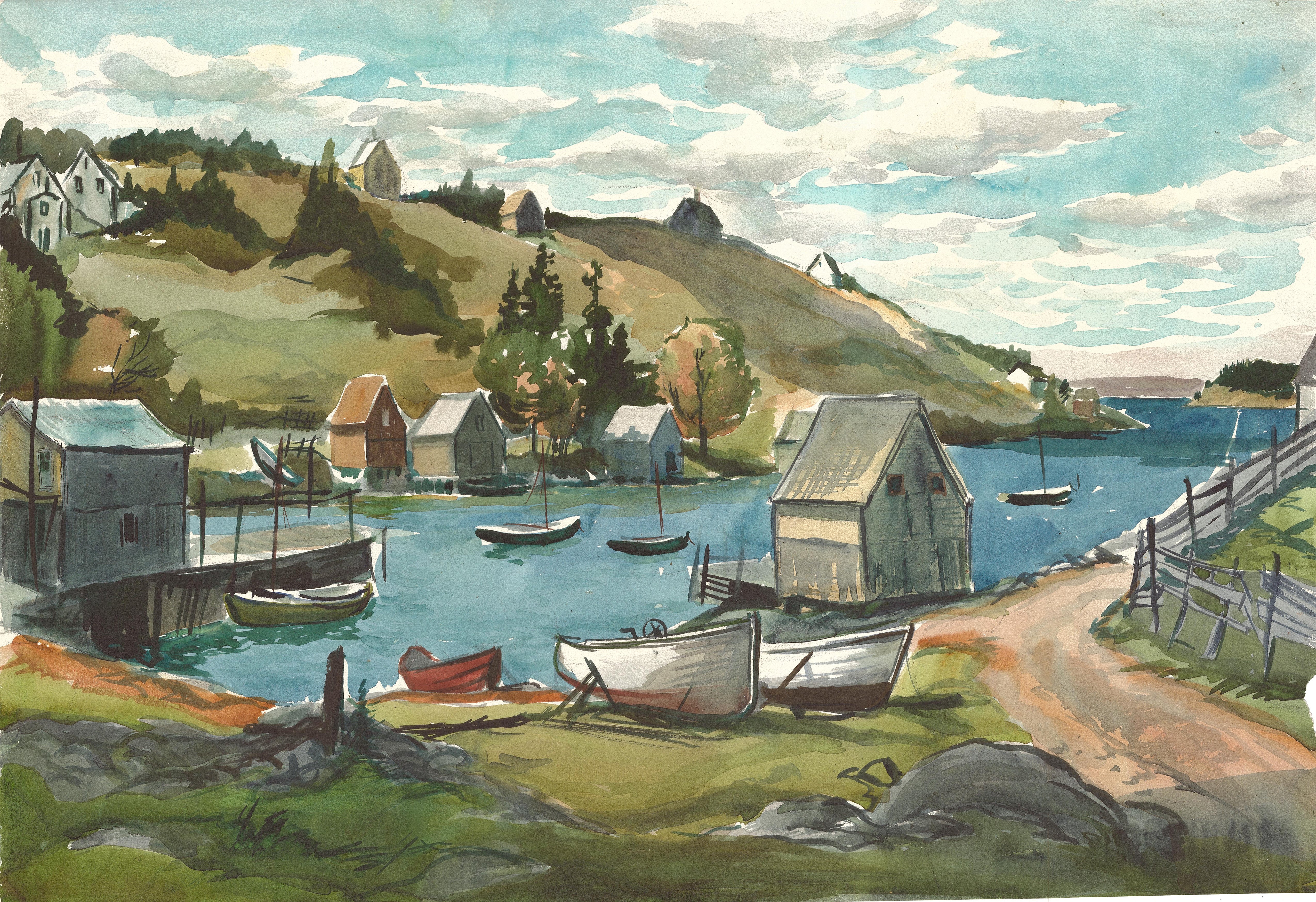 Northwest Cove Aspotogan, a Print from a watercolour painting by Josep ...